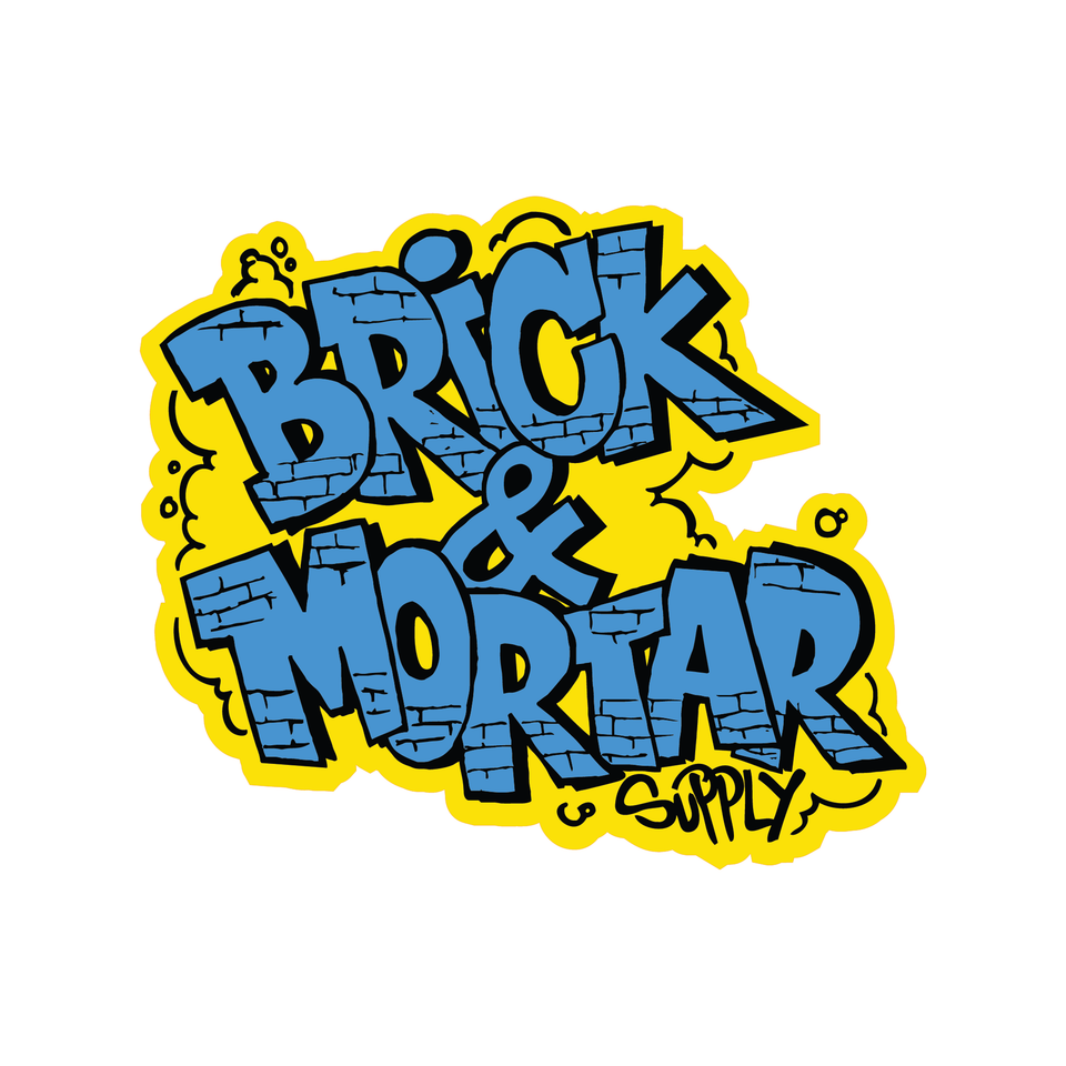 Brick + Mortar Coffin Syrup Sticker Yellow + Blue